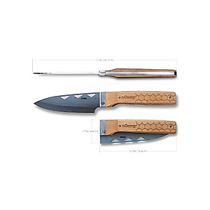 nCamp Food Prep Folding Knife - Premium Chef and Santuko Folding Knife Bundle, Premium-Quality,Compact Outdoor Cooking Knife with 9CR18MOV Steel Blade, wood handle for a comfortable secure grip