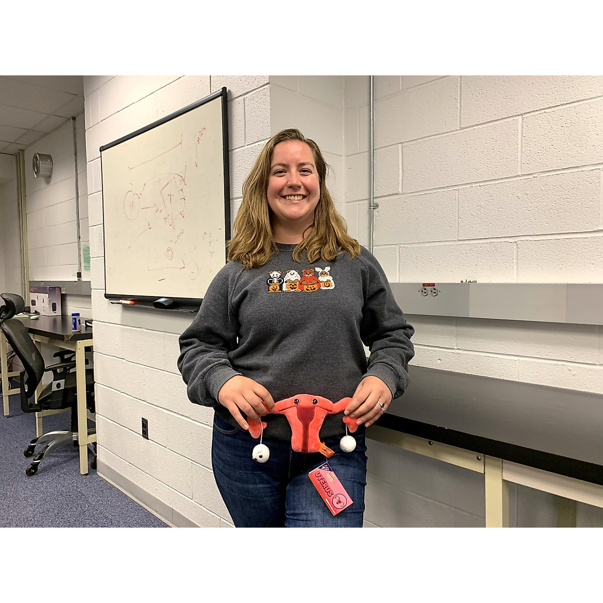 GIANTmicrobes Uterus Plush Toy, Uterus Stuffed Animal, Uterus Gifts, Uterus Plush, Hysterectomy Gifts, Endometriosis Gifts, Gynecologist Gifts,Obgyn Gifts, Feminist Gifts, Fertility Gift,Get Well Gift