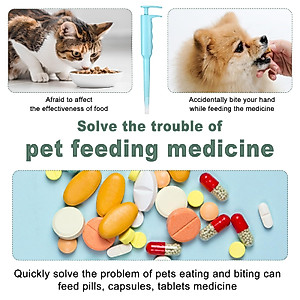 Sarini Pet Pill Dispenser-Pet Piller Gun Oral Tablet Capsule, Pet Pill Plunger Popper with Pusher Pet Pill Feeder for Dogs Cats and Small Animals (Blue)