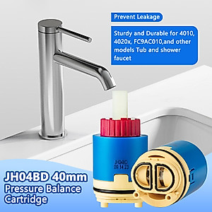 Vayolli JH04BD Ceramic Pressure Balance Cartridge, JH04BD Shower Cartridge Replacement, Compatible with FC9AC010 Ceramic Plastic Faucet Cartridge, for Tub and Shower Faucet