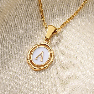 TSDGB Gold Initial Necklaces for Women, 18k Gold Plated Dainty Initial Necklace Personalized Gold Choker Charm Letter Pendant Necklaces Gold Jewelry for Women Girls