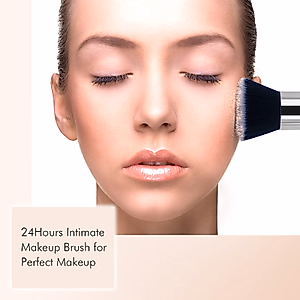 Makeup Brush Daubigny Flat Top Foundation Brush for Liquid Makeup Premium and Professional Make Up Foundation Brush Perfect for Mineral Foundation Highlight Flawless Powder Buffing Blending (Black)