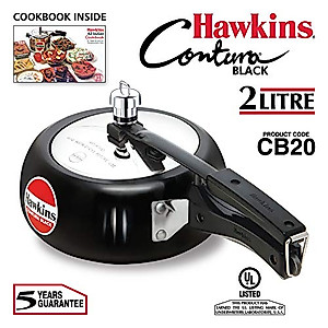 Hawkins Contura Hard Anodised Pressure Cooker 2 Liters Black