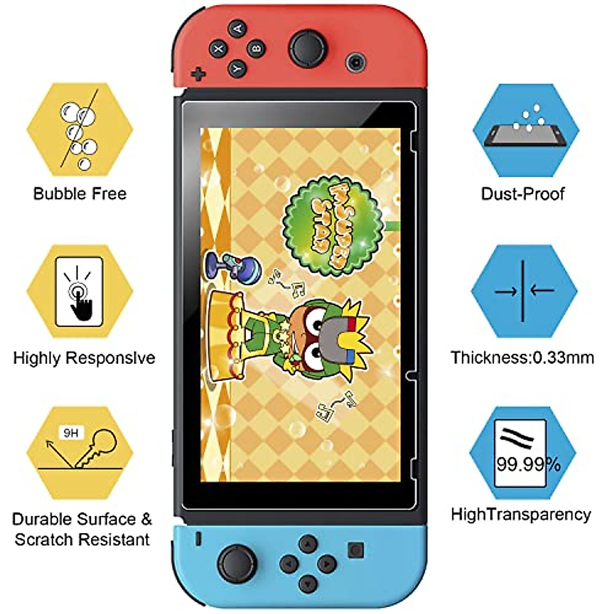 ivoler [3 Pack Screen Protector Tempered Glass for Nintendo Switch, Transparent HD Clear Anti-Scratch Screen Protector Compatible Nintendo Switch