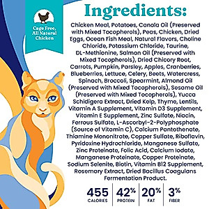 Solid Gold High Protein Dry Cat Food - Indigo Moon Cat Dry Food with Digestive Probiotics for Cats - Grain & Gluten Free with High Fiber & Omega 3 for Cats - Low Carb Superfood Meal - Chicken - 12lb