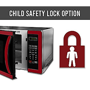 Farberware Classic FMO11AHTBKN 1.1 Cu. Ft. 1000-Watt Microwave Oven with LED Lighting, Metallic Red