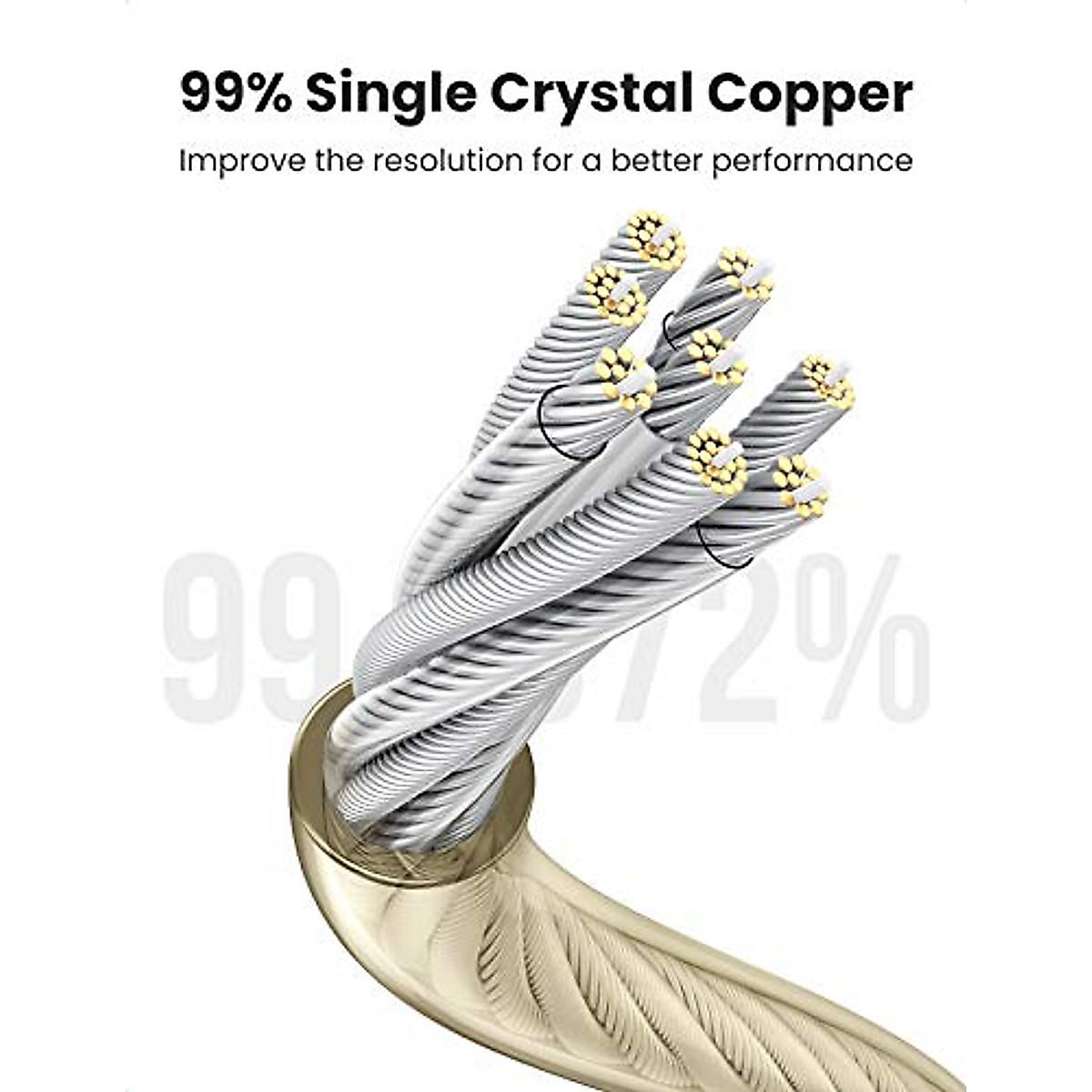 UGREEN MMCX Cable 8 Core 4.4MM to Dual MMCX Balanced Audio Cable, Silver Plated Copper HiFi Sound Audio Jack Earphone Replacement Cable Compatible with TIN Audio T2 T3 SE215 SE535, 4FT (MMCX 4.4mm)