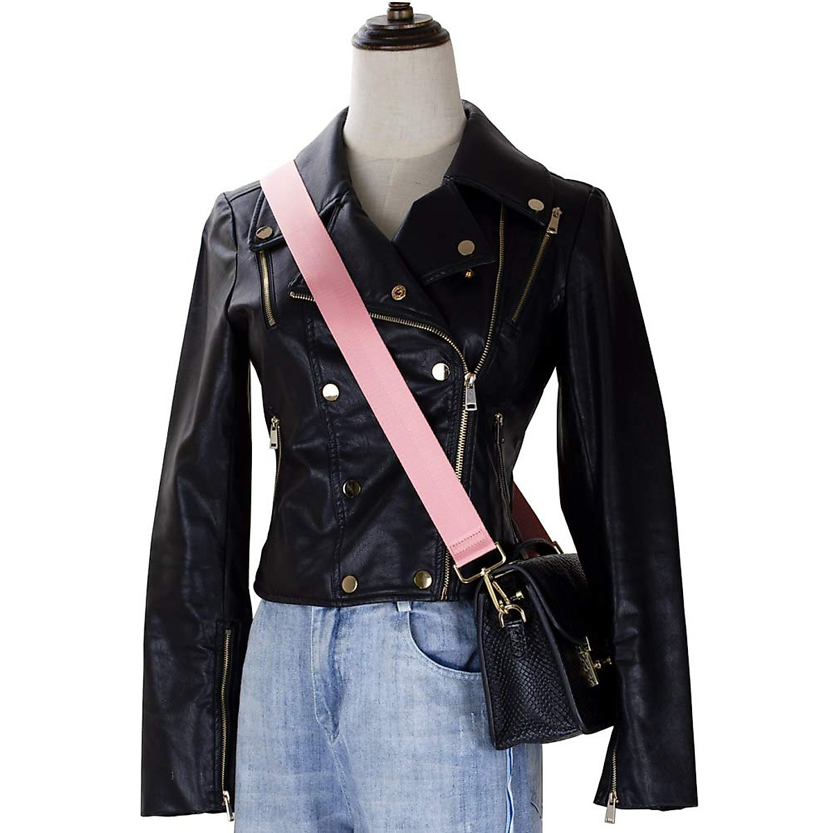 Allzedream Wide Purse Strap Replacement Crossbody Shoulder Bag Adjustable (Pink)