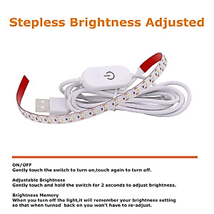 GELENZ Sewing Machine Light,30 LED Lighting Strip kit Cold White 6000k with Touch dimmer and USB Power,Fits All Sewing Machines (2pack)