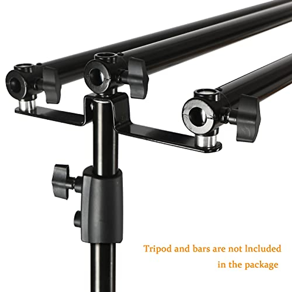LOMTAP Double Crossbar Mount Backdrop Stand for Parties Triple Mounting Brackets Hardware Set for Photography Wedding Decorations (2 Pack) （CrossBars Not Included, Only Mount）