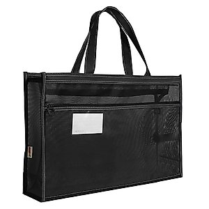 Art Portfolio Bag 18 x 12 Inch, Poster Storage Bag with Handle and Zipper Organizer Transparent Bag for Posters Board, Painting Book, Bulletin Boards, Watercolor Sketchbook