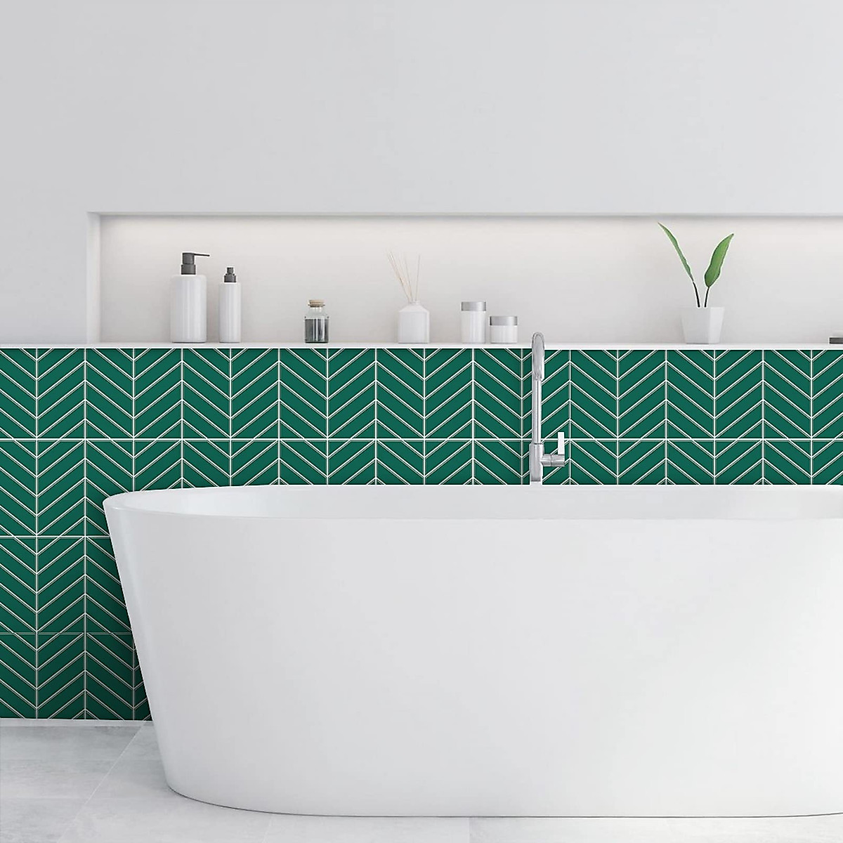 Peel and Stick Tiles Green Twill Pattern Kitchen Mosaic Wall Tiles Self-Adhesive DIY Backsplash Stick-on Vinyl Wall Tiles for Kitchen and Bathroom 10" X 10" Each, 4 Sheets Pack (Green-Twill)