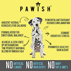 Calming Treats for Dogs with Organic Hemp Oil, Tryptophan, Chamomile, Passion Flower & Valerian - Stress & Anxiety Relief for Separation, Travel, Fireworks, Storms and Barking - 120 Soft Chews