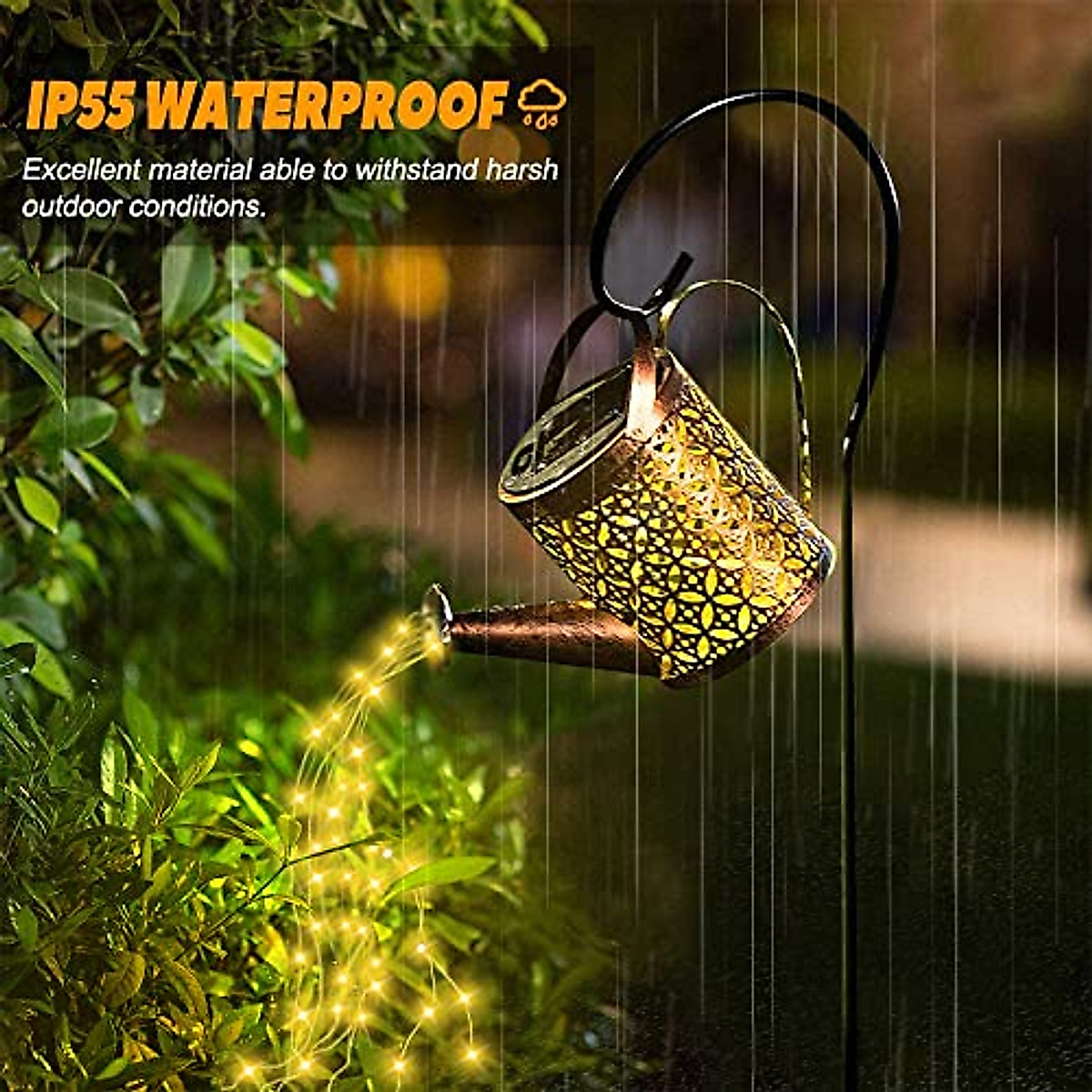 Light Solar Powered Watering Can with LED Light Solar Fairy Lights with Outdoor String Lights Hanging Solar Lantern Garden Decor Outdoor Lanterns Gifts Waterproof for Garden Patio Yard Pathway Walkway