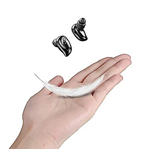 Heave Single Bluetooth Earpiece,Mini Invisible Wireless Headphone,Hands-Free in Ear Earphone Bluetooth Earbud for iPhone Android,Magnetic Waterproof Earphones for Car Vehicle Business Black