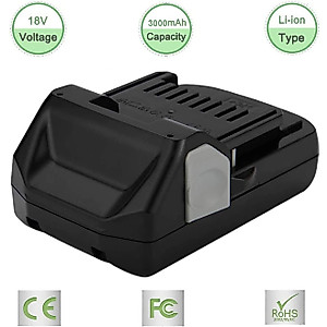 2Pack 3000mAh 18V Battery Compatible with Hitachi BSL1815X BSL1815S BSL1830 BSL1830C 330139 330557 339782 Li-ion Replacement Battery
