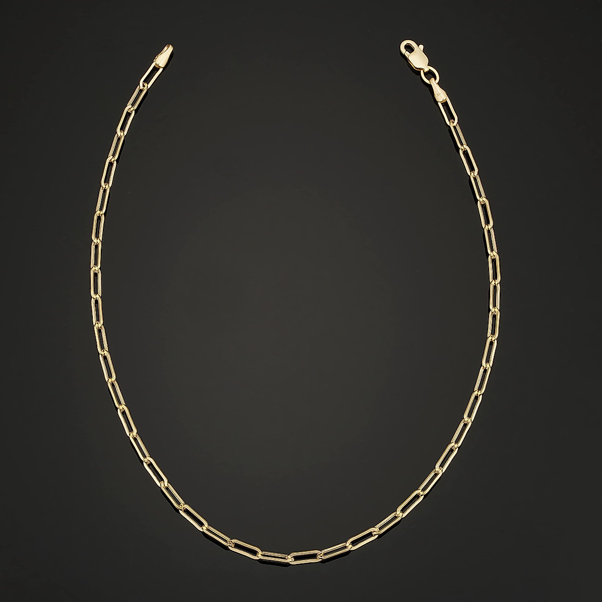 Au Naturale 10k Yellow Gold Paperclip Link Chain Bracelet (2.5 mm, 7 inch) | Minimalist Jewelry for Women