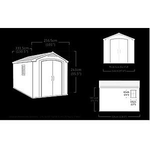 Keter Factor 8 x 11 Resin Large Outdoor Storage Shed, 8x11, Taupe