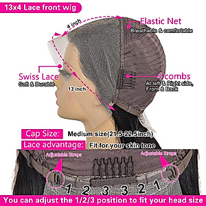 Arabella Bob Wig Human Hair 13X4 HD Lace Front Wigs Straight Wigs Pre Plucked with Elastic Bands Natural Hairline with Baby Hair (8inch, 13x4 Bob)