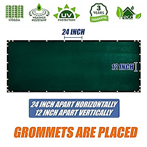 Amgo 6' x 50' Green Fence Privacy Screen, Commercial Standard Heavy Duty Windscreen with Bindings & Grommets, 90% Blockage, Cable Zip Ties Included (We Make Custom Size)