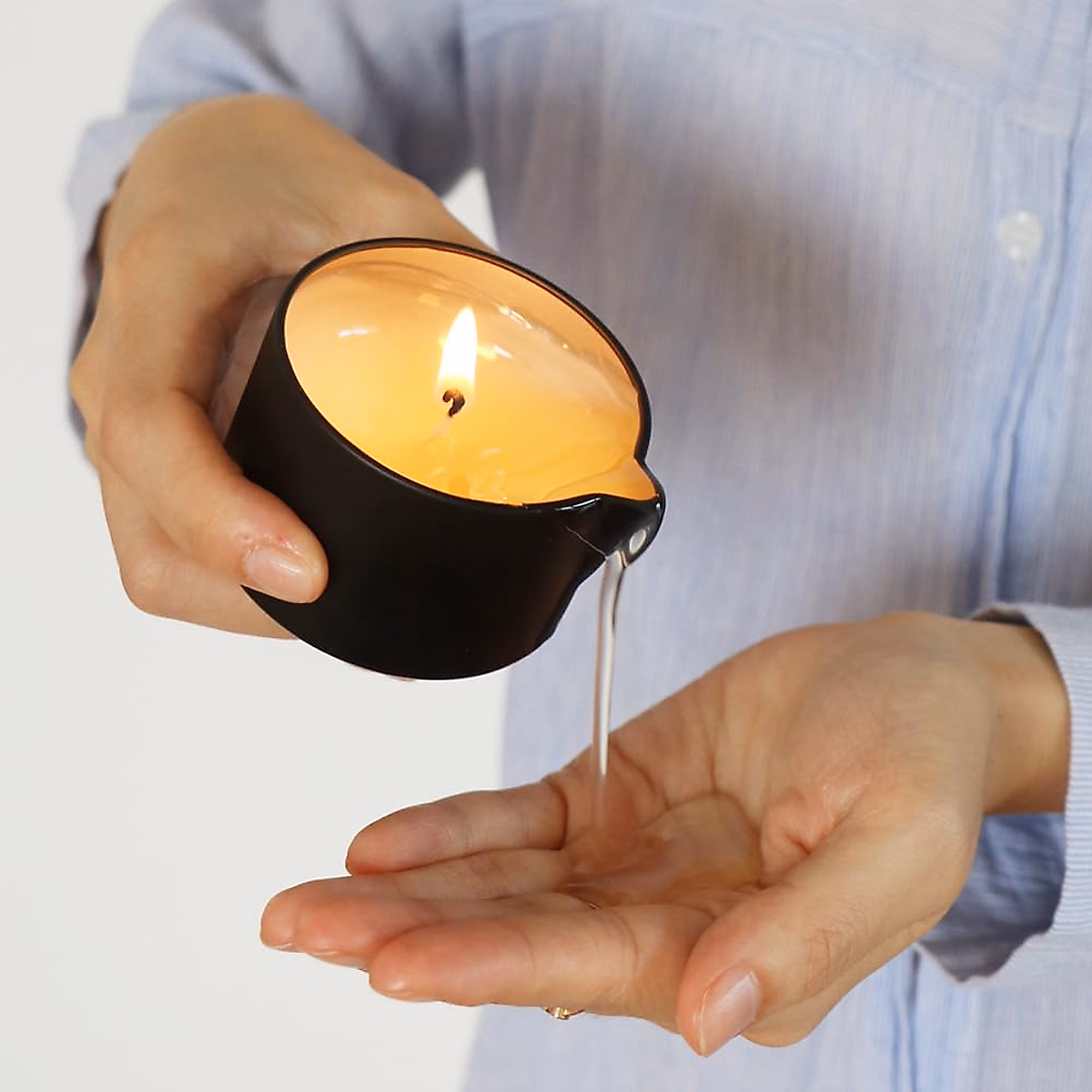 LUXMASA Low Temp Massage Candles for Massage Therapy-Natural Soybean Massage Oil Candles for Couples-Romantic Body Lotion Candle Wax Gift Set of 4 pcs 13.4 OZ