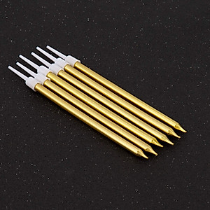 LUTER 48pcs Metallic Birthday Candles in Holders Tall Birthday Cake Candles Long Thin Cupcake Candles for Birthday Wedding Party Decoration