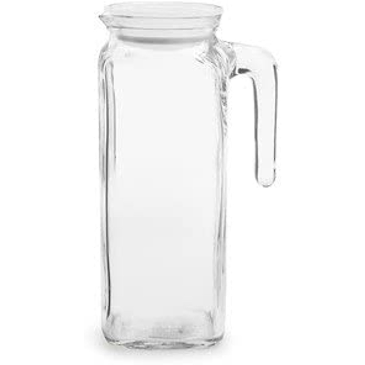 Friwer Glass Jug With Airtight Frosted Lid, Easy Pour Spout & Handle – For Water, Juice, Iced Coffee & Iced Tea, 34 Ounce (1 Liter)