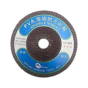 Toolocity HLPVAMS2 4-Inch PVA Marble Polishing Wheel MS Styple, 220 Grit