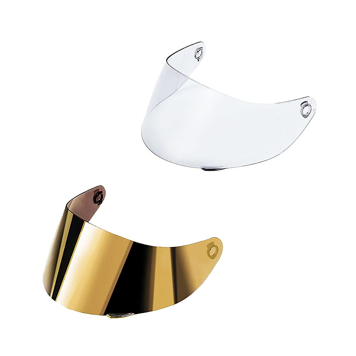 GDM Ghost Full Face Motorcycle Helmet with Clear and Gold Shields (Pearl White, Medium)