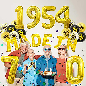 50th Black Gold Birthday Decorations for Men Women Gold Made in 1974 Foil Balloons Banner and 16 Pcs Happy 50th Birthday Latex Balloons 50th Years Old Party Supplies