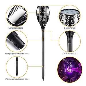 EOYIZW Solar Lights Outdoor- 99LED Purple Solar Lights for Halloween Decorations Outside Lights, Solar Torch Light Landscape Decoration Solar Garden Lights for Yard Patio Garden