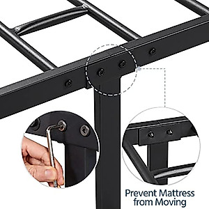 Yaheetech King Size Bed Frames/Metal Platform Bed with Headboard and Footboard/No Box Spring Needed/Easy Assembly, Black
