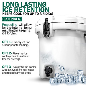 Landworks Beverage Cooler (5 Gallon / 20QT) Rotomolded Ice Water Sport Jug Dispenser, Insulated High Ice Retention, UV Protected Spigot, Stainless Steel Bottle Opener, Latch and Seat Lid