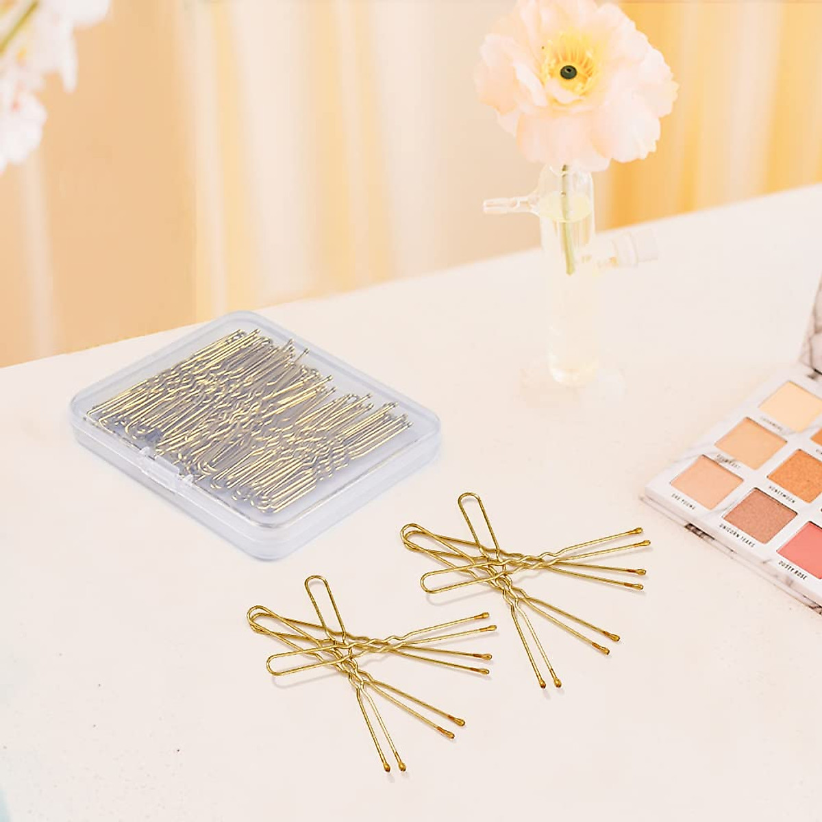 Blonde Bobby Pins, MORGLES Blonde Hair Pins Bobby Pins Blonde Hair Pins for Buns Ballet Bun Pins for Women Girls with Box-80 count (2.4 inch)