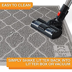 Neater Pets Neater Mat Litter Trapping Mat, Thick & Durable Material Catches Mess from Kitty Litter Box to Protect Floors, Soft on Cats Paws, Anti-Skid Backing, Easy to Clean, Grey, 20" x 30"
