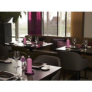 BOLSIUS 10 Pink Pillar Candles - 2.25 x 6 Inches - Premium European Quality - Individually Wrapped - 42 Hours Burn Time - Dripless Smokeless Unscented Dinner, Wedding, Party, & Restaurant Candles