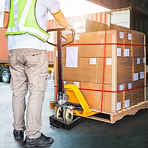 Yesland 2 Pack Rubber Pallet Jack Chock, 14.2 x 11.5 x 2 Inch Heavy Duty Pallet Truck Stopper Black Wheel Stop Chock for Truck Pallet Jack