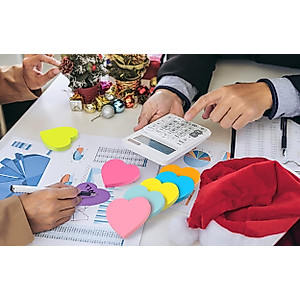 Heart Sticky Notes 3x3 in, 8 Pads, Super Cute Bright Color Strong Adhesive Post, Clean Removal, 82 Sheets/pad