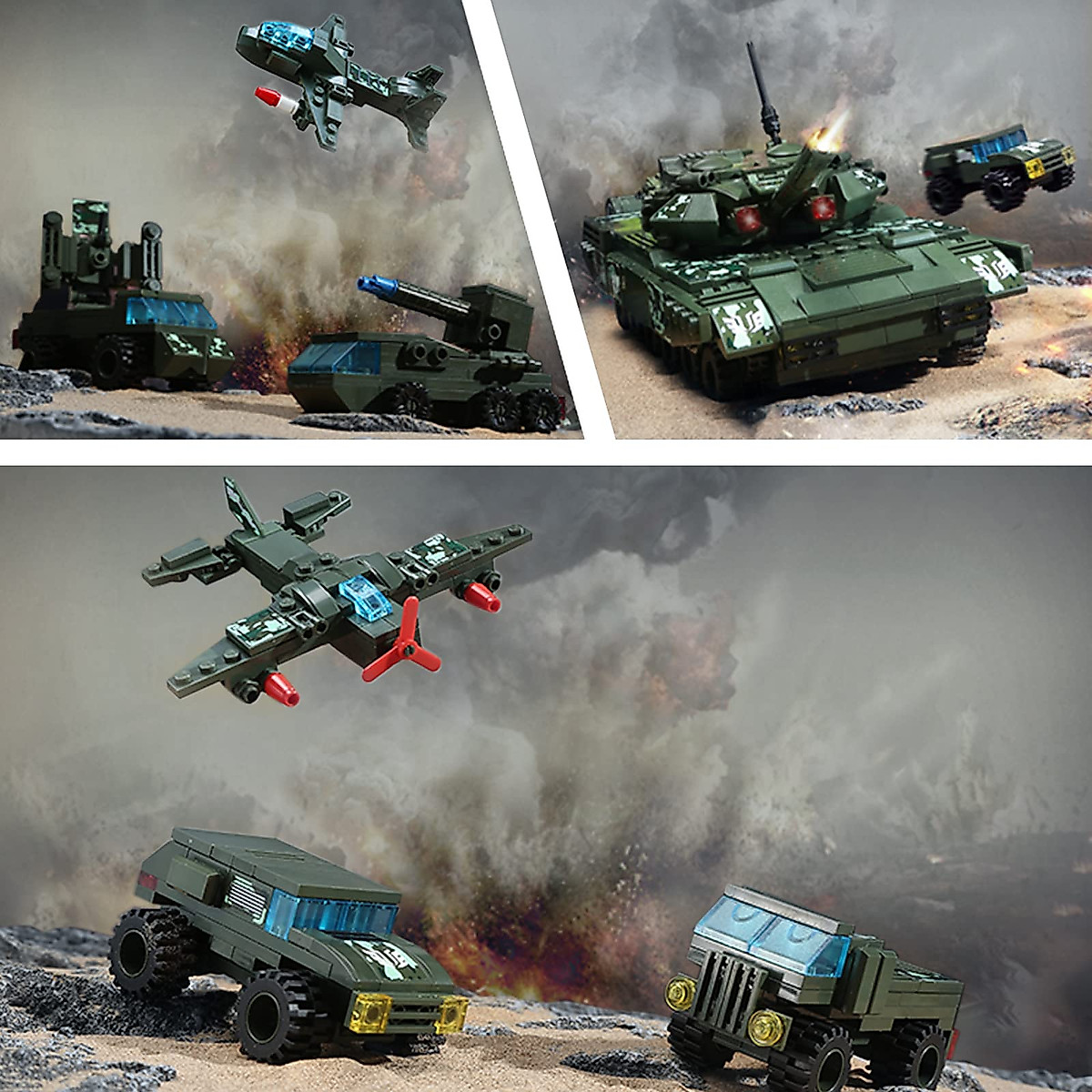 Military Armed 8 in 1 Tank Building Blocks Set, Compatible with Lego WW2 Armed (642PCS) Toys Gift for Boys 6-10, 8-14 Year