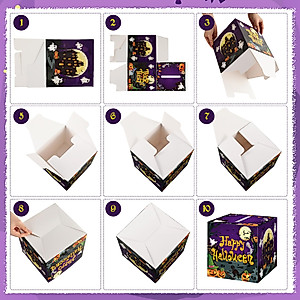 Cholemy 50 Pieces Halloween Diaper Raffle Tickets with Box Diaper Raffle Invitation Insert Cards Happy Halloween Diaper Raffle Box Set for Halloween Theme Birthday Party Baby Shower Games Supplies