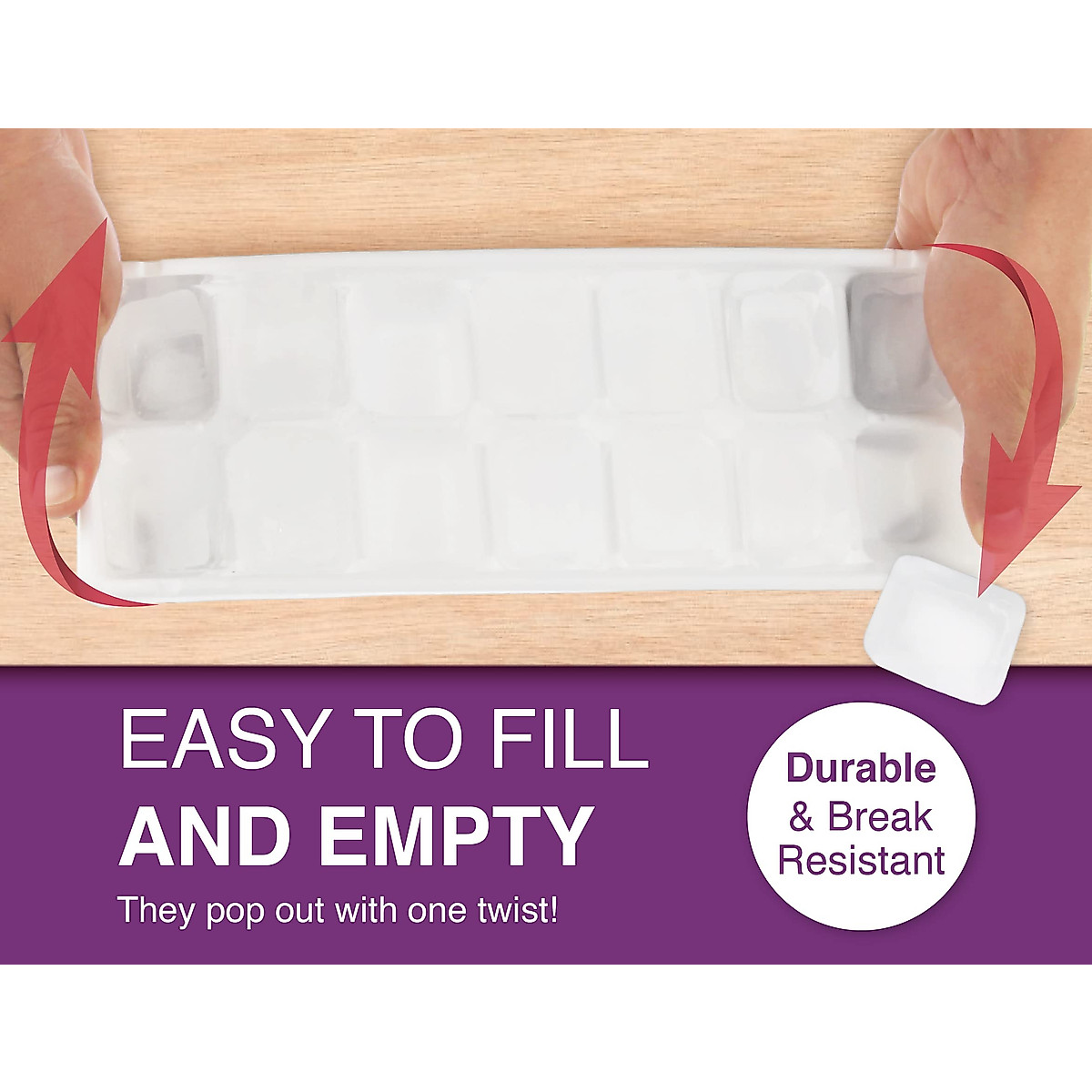 Arrow Home Products Plastic Ice Cube Trays for Freezer, 3 Pack - Made in the USA, BPA Free Plastic - 14 Classic-Size Ice Cubes Per Tray with Easy-Release Design - Stackable, Dishwasher Safe – White