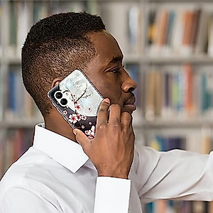 SROJDHFJB Phone Case for Samsung Galaxy A04 4G, Clear Cover for Galaxy A04 4G Dual Layer Soft Rubber Shockproof Bumper Anti-Scratch Hard PC Back, Girls Shell with Moon Sakura Dsigned