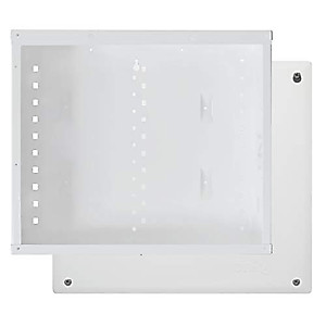 Legrand - OnQ 12 Inch Structured Media Enclosure, Wall Cable Management to Organize All System Devices, Home Networking Panel with 2.5 Inch Openings To Pull Wires Through, Media Box, White, EN1200
