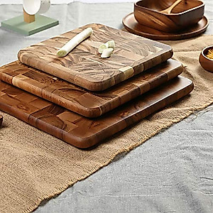 GINHA Chopping Board Set Large Square Cutting Board, End-Grain Cuts, All-Wood Cutting Board, Breadboard Sushi Plate, Non-Stick and Durable Kitchen Tools (Size : Small)