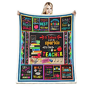Teacher Gifts For Women Men, Teacher Blanket Teacher Appreciation Gifts Throw Blankets 50"x60", Thank You Best Teacher Gifts for Teachers Day Graduation Retirement from Student, Back to School Blanket