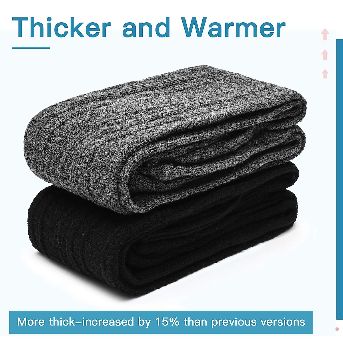 Kayhoma Extra Long Cotton Thigh High Socks Over the Knee High Boot Stockings Cotton Leg Warmers, 2 pairs