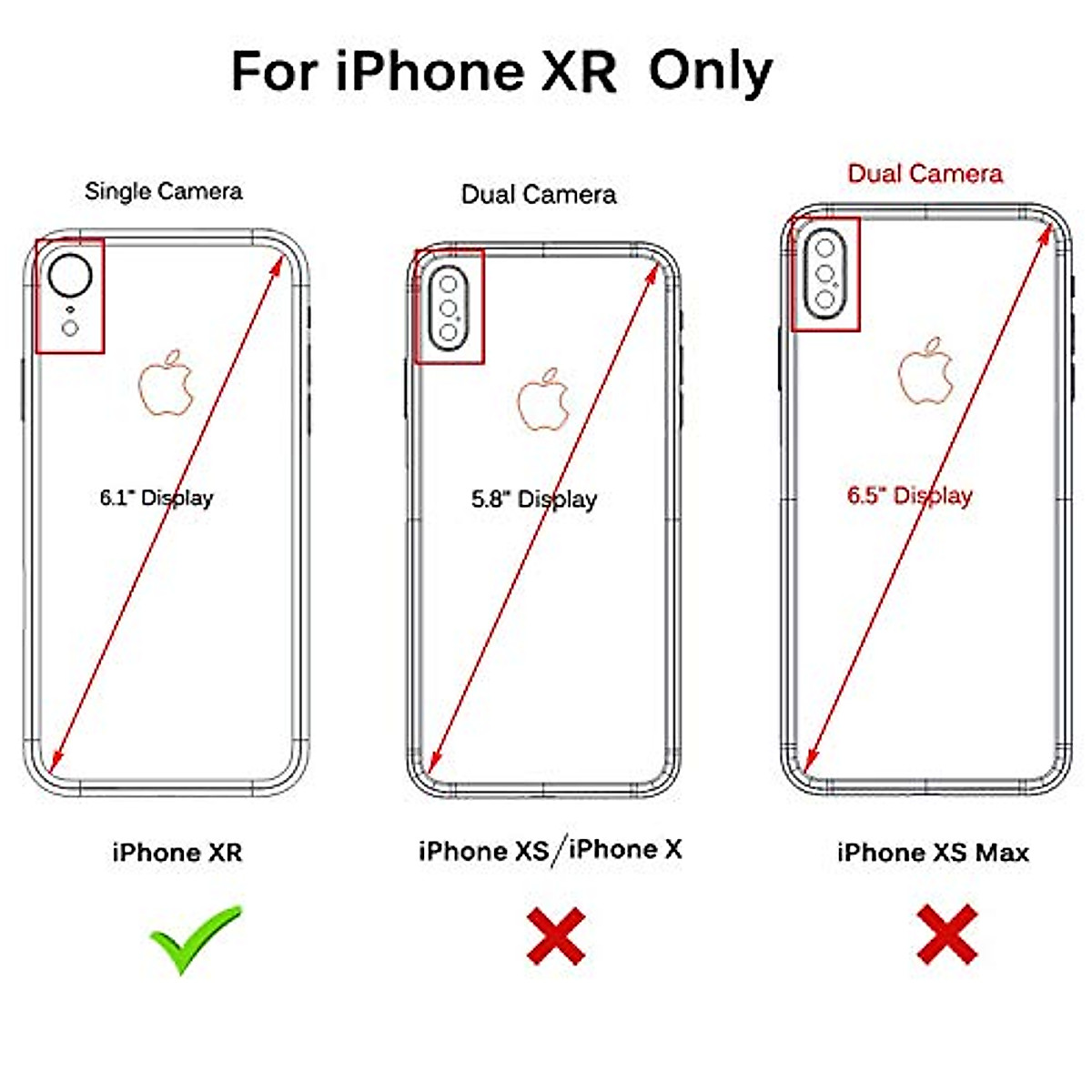 BAISRKE Case for iPhone XR, Hybrid Heavy Duty Protection Case Hard Plastic & Soft TPU Sturdy Shockproof Armor High Impact Resistant Cover for iPhone XR [White]