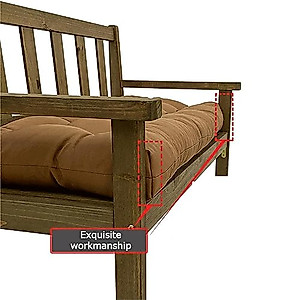 SUMURI Indoor/Outdoor Waterproof Bench Cushion, Tufted Loveseat Cushion for Patio Furniture,Non-Slip Bench Pads with Ties(Color:Dark Green)