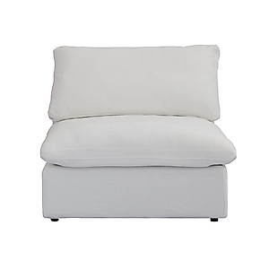 Down Filled Middle Seat,Cloud Modular Sectional Sofa,Minimalist Wide Deep Seat Couches for Office Apartment (White)