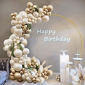 Beige Balloon Arch Garland Kit, 153 Pcs Double Stuffed White Balloon Garland for Birthday Decorations Women Men,White Balloon Arch for Weddings Birthday Baby Shower Graduation Anniversary